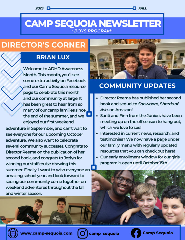 Fall Newsletter ~ 2023 - Camp Sequoia