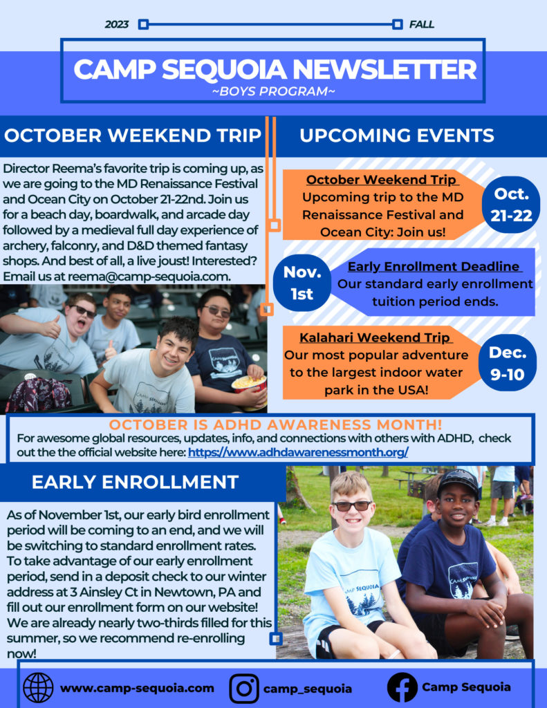 Fall Newsletter ~ 2023 - Camp Sequoia